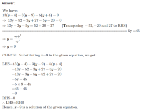 Linear Equations in One Variable RS Aggarwal Class 7 Solutions | CBSE Maths