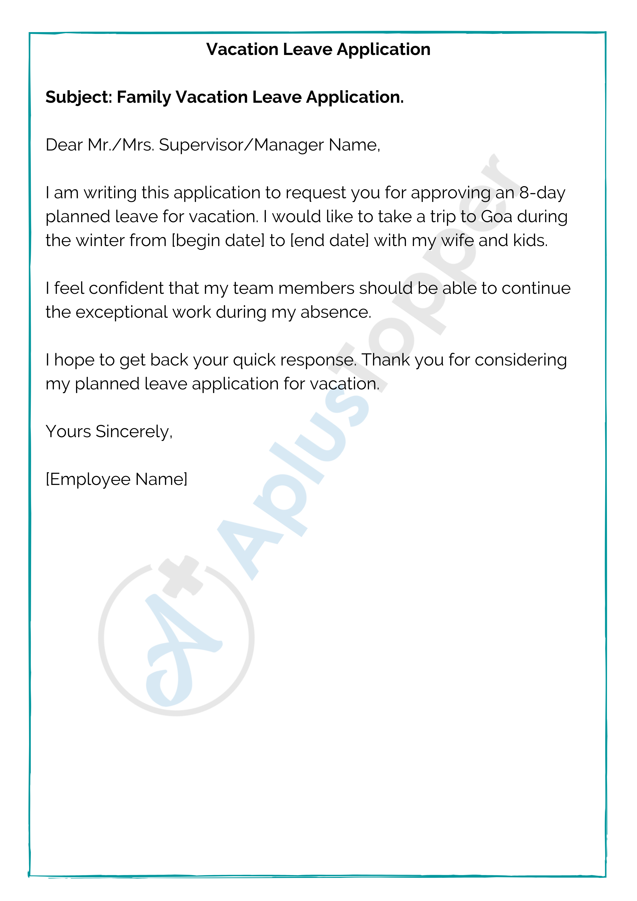 Leave Application for Office | How to Write Leave Application for ...