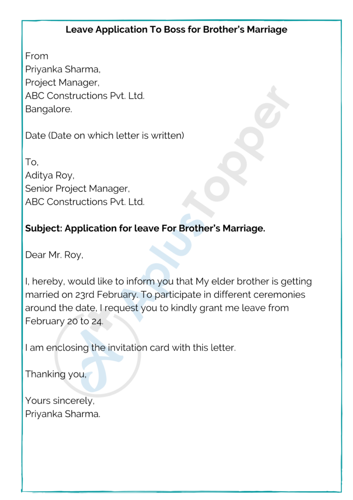 Leave Application To Boss | How To Write A Leave Application Letter for ...