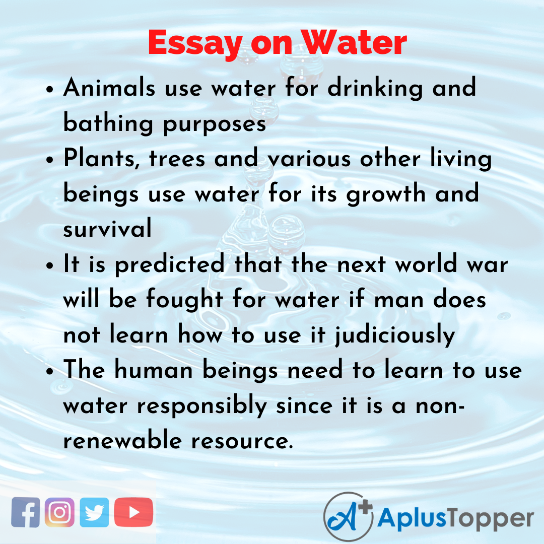 Essay on Water | Water Essay for Students and Children in English ...
