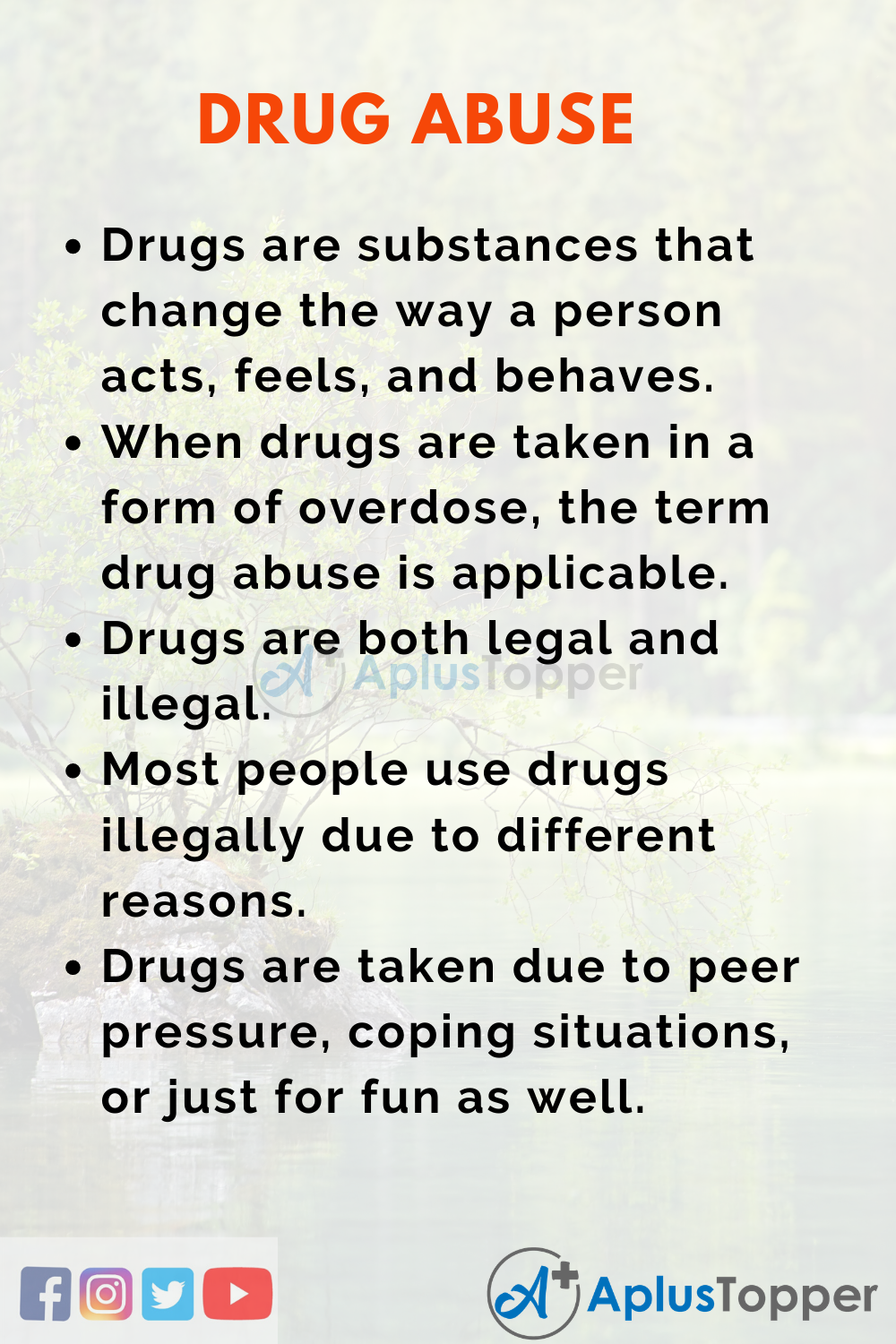 Drug Abuse Essay | Essay on Drug Abuse for Students and Children in ...