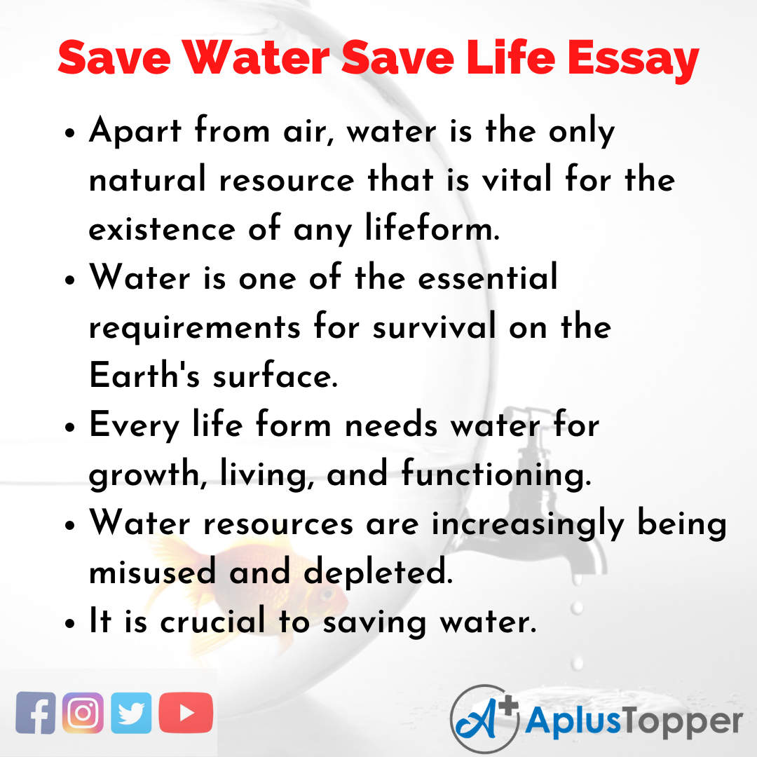 Save Water Save Life Essay | Essay on Save Water Save Life for Students ...
