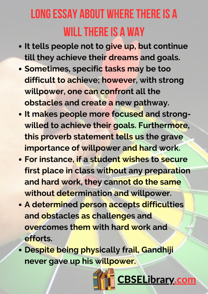 Where There Is A Will There Is A Way Essay | Essay on Where There Is A ...