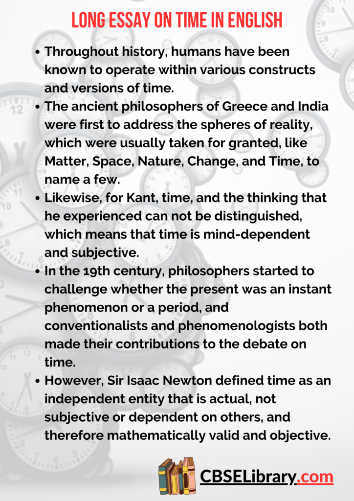 Essay on Time | Essay on Value of Time for Students and Children in ...