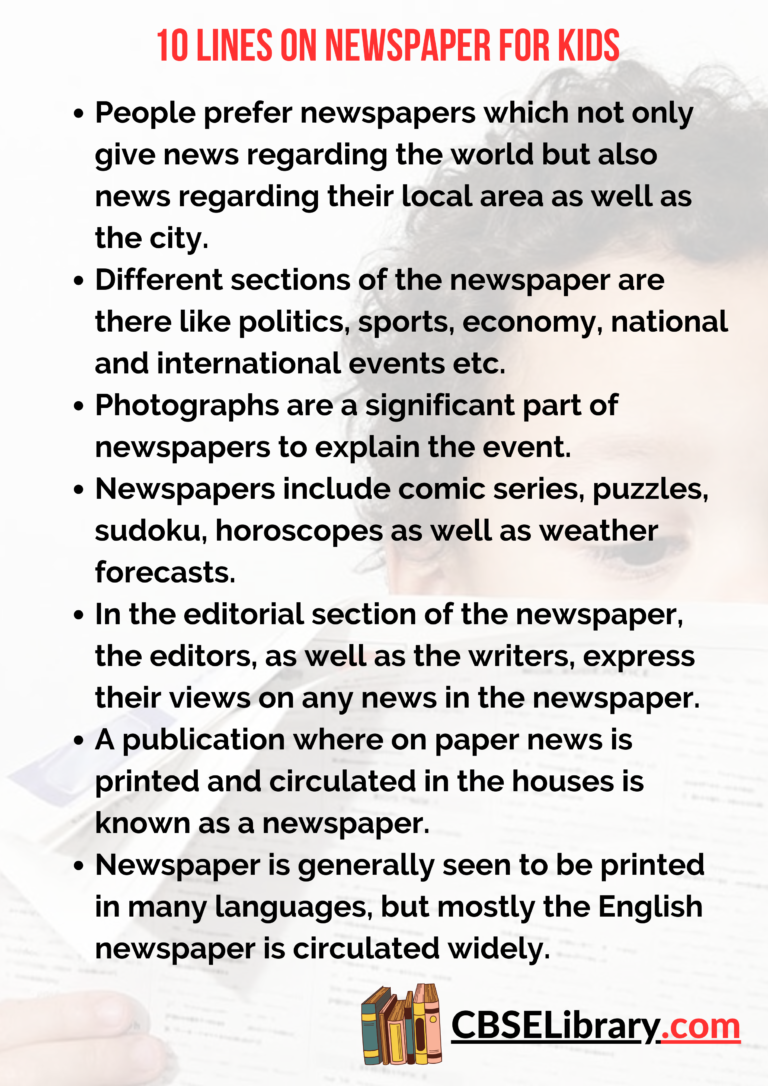 10 Lines on Newspaper for Students and Children in English - CBSE Library