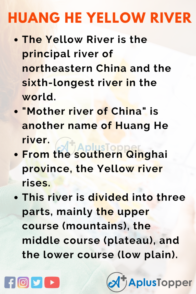 10 Lines on Huang He Yellow River for Students and Children in English ...