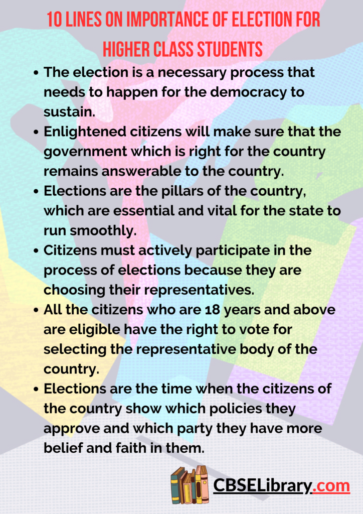 10 Lines on Importance of Election for Students and Children in English ...