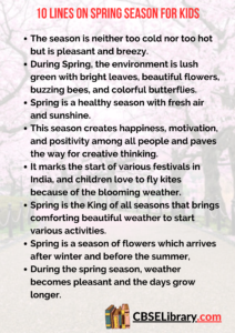 10 Lines on Spring Season for Students and Children in English - CBSE ...