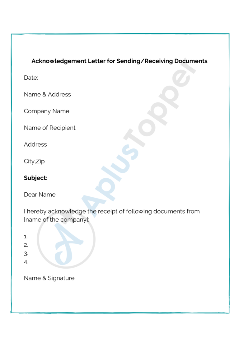 Acknowledgement Letter | Format, Samples, Template, How To Write ...