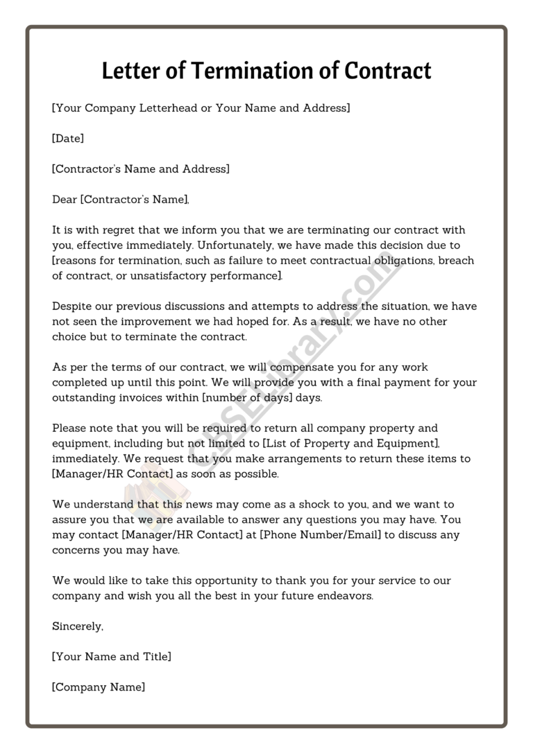 Termination Letter | Samples, Examples, How To Write Termination Letter ...