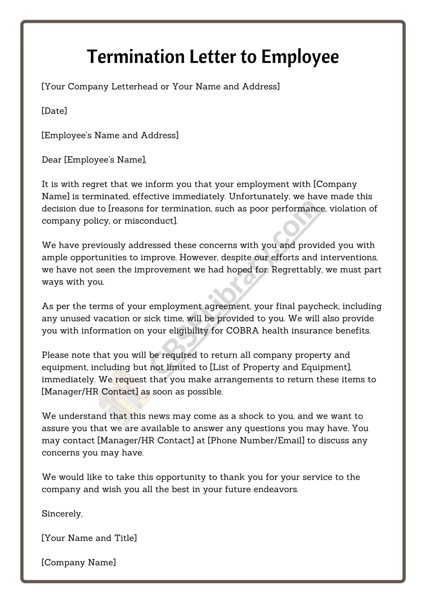 Termination Letter | Samples, Examples, How To Write Termination Letter ...