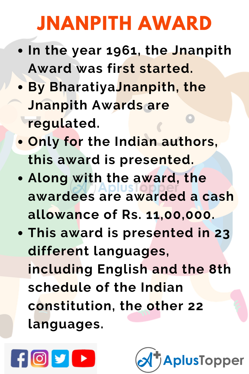 10 Lines on Jnanpith Award for Students and Children in English - CBSE ...