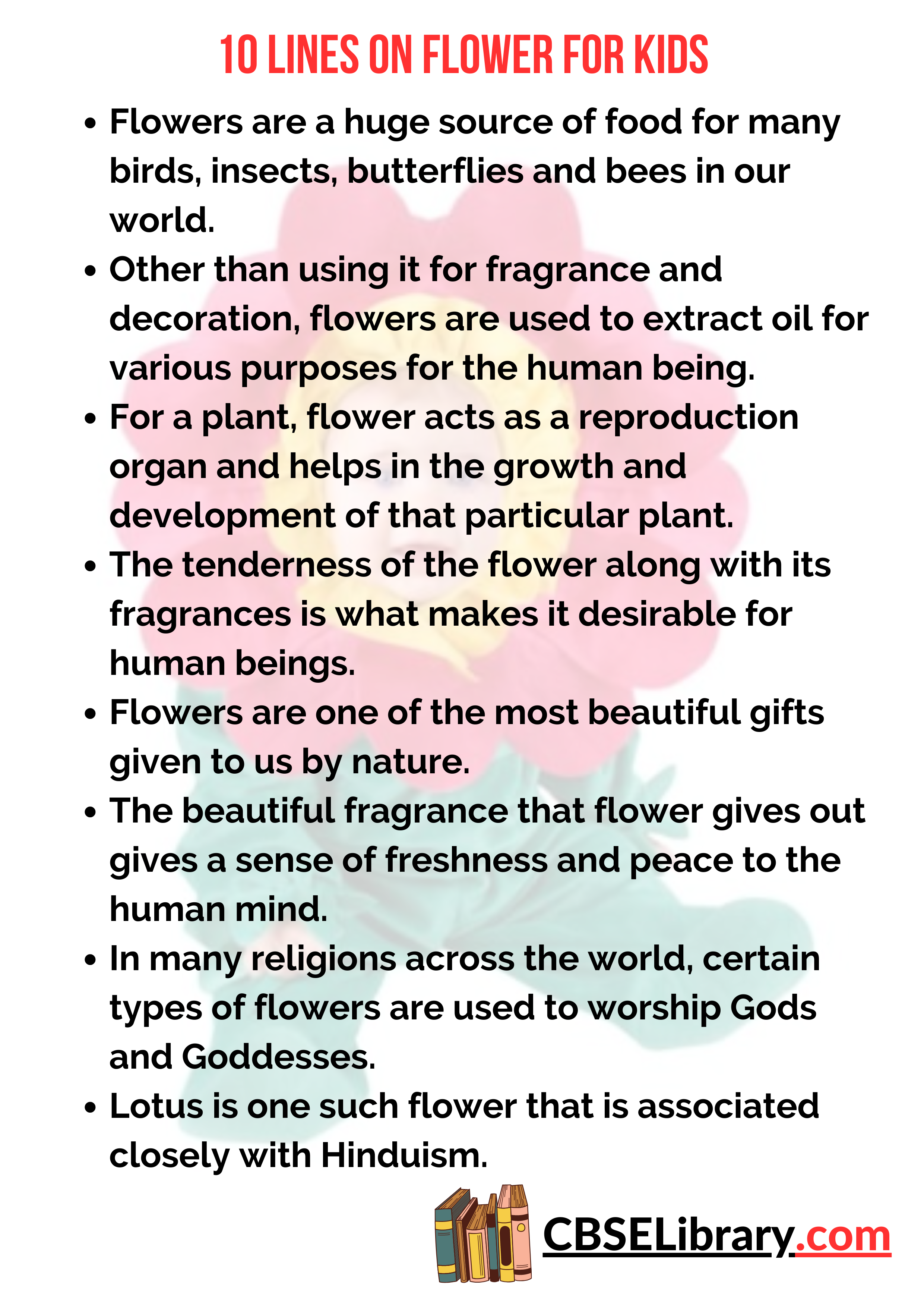10 Lines on Flower for Students and Children in English - CBSE Library