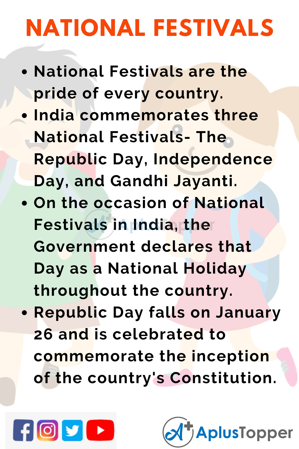 10 Lines on Importance of National Festivals of India for Students and ...