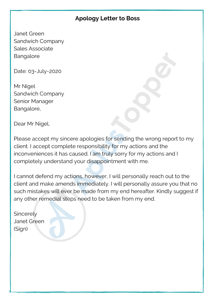 Apology Letter | Format, Samples, and How To Write an Apology Letter ...