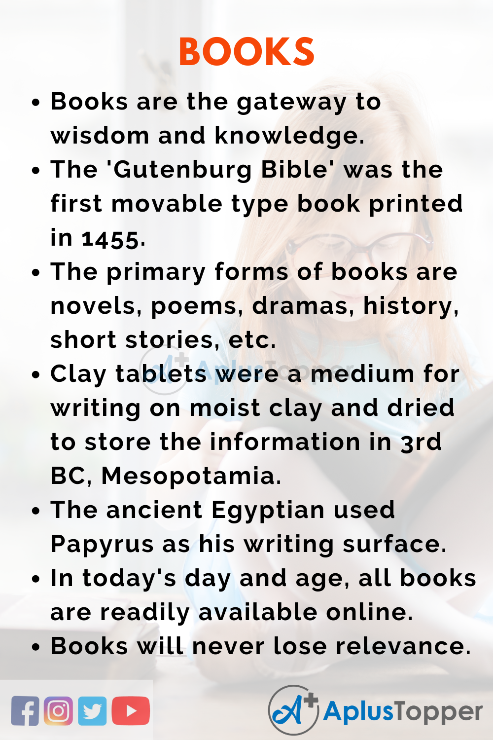 Essay on Books | Books on Essay for Students and Children in English ...