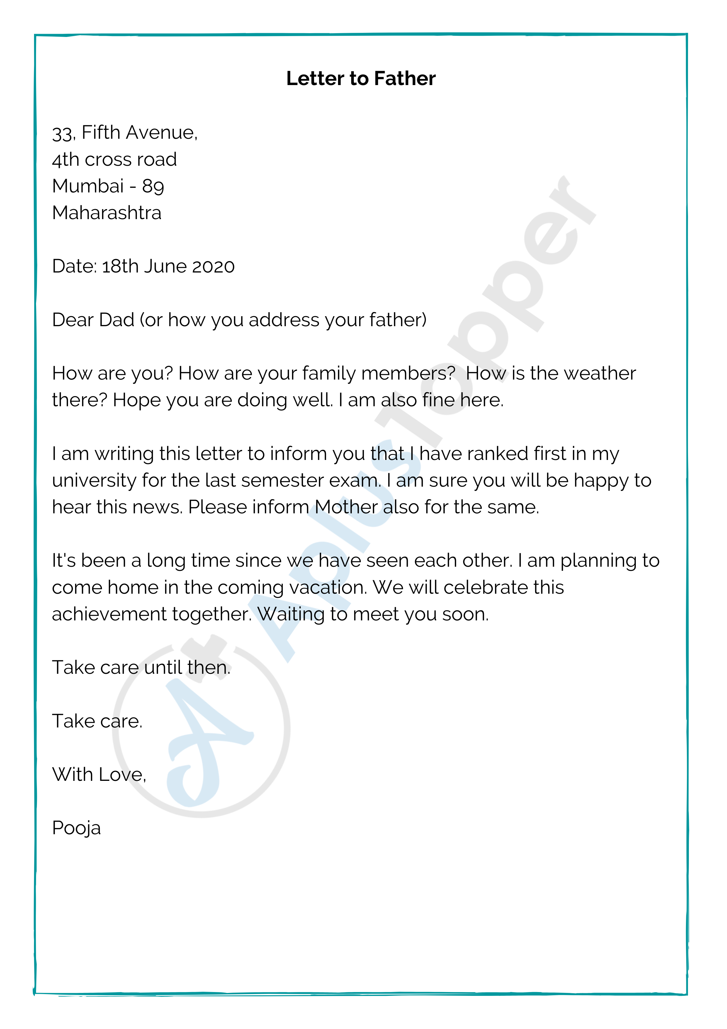 Informal Letter | Informal Letter Format, Samples and How To Write an ...