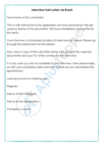 Interview Call Letter | Format, Interview Letter Samples, How to Write ...