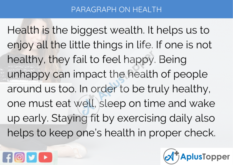 Paragraph On Health 100, 150, 200, 250 to 300 Words for Kids, Students ...