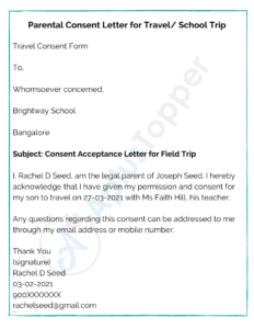 Consent Letter | Format, Sample and How To Write a Consent Letter for ...