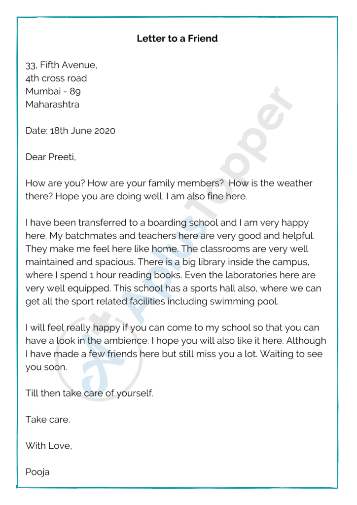 Informal Letter | Informal Letter Format, Samples and How To Write an ...