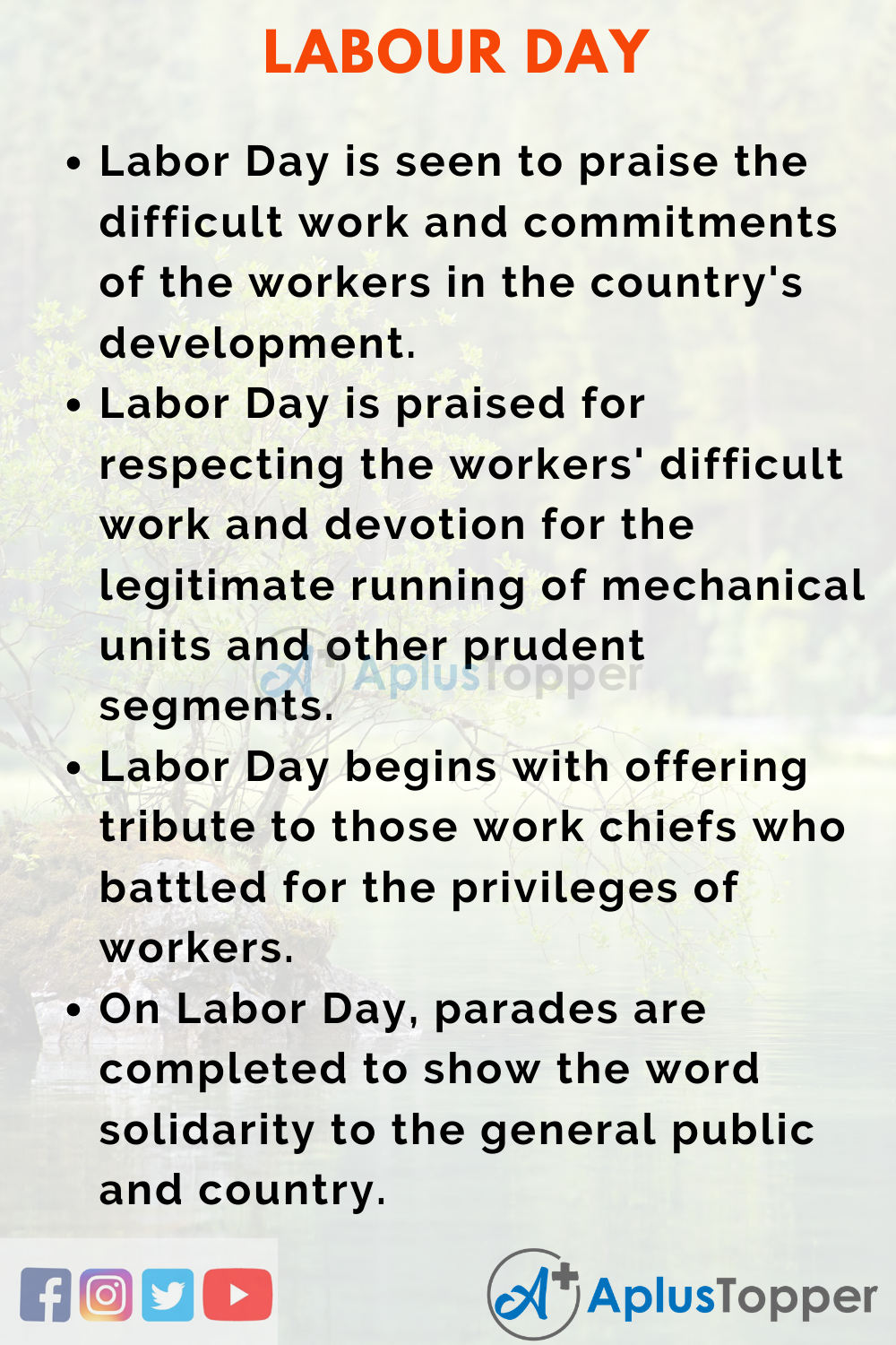 Labour Day Speech | Speech on Labour Day for Students and Children in ...
