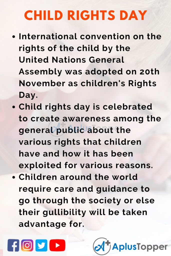 10 Lines on Child Rights Day for Students and Children in English ...
