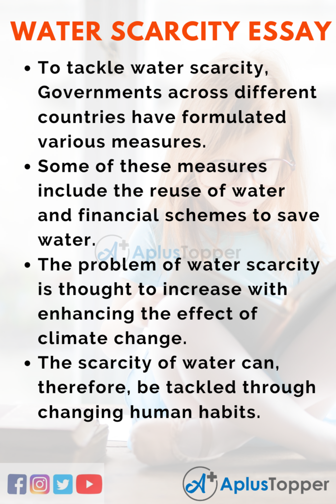 Water Scarcity Essay | Essay on Water Scarcity for Students and ...