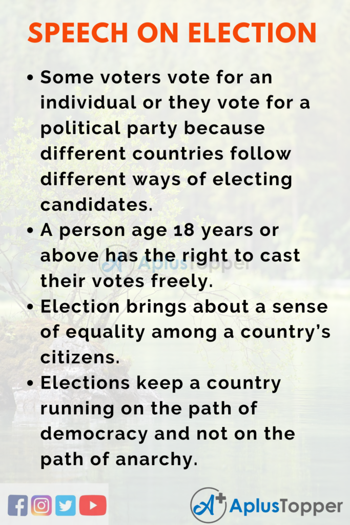 Speech On Election | Election Speech for Students and Children in ...