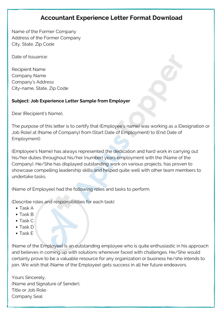 Experience Letter Format | Work Experience Letter, Samples, How To Write Experience Letter ...