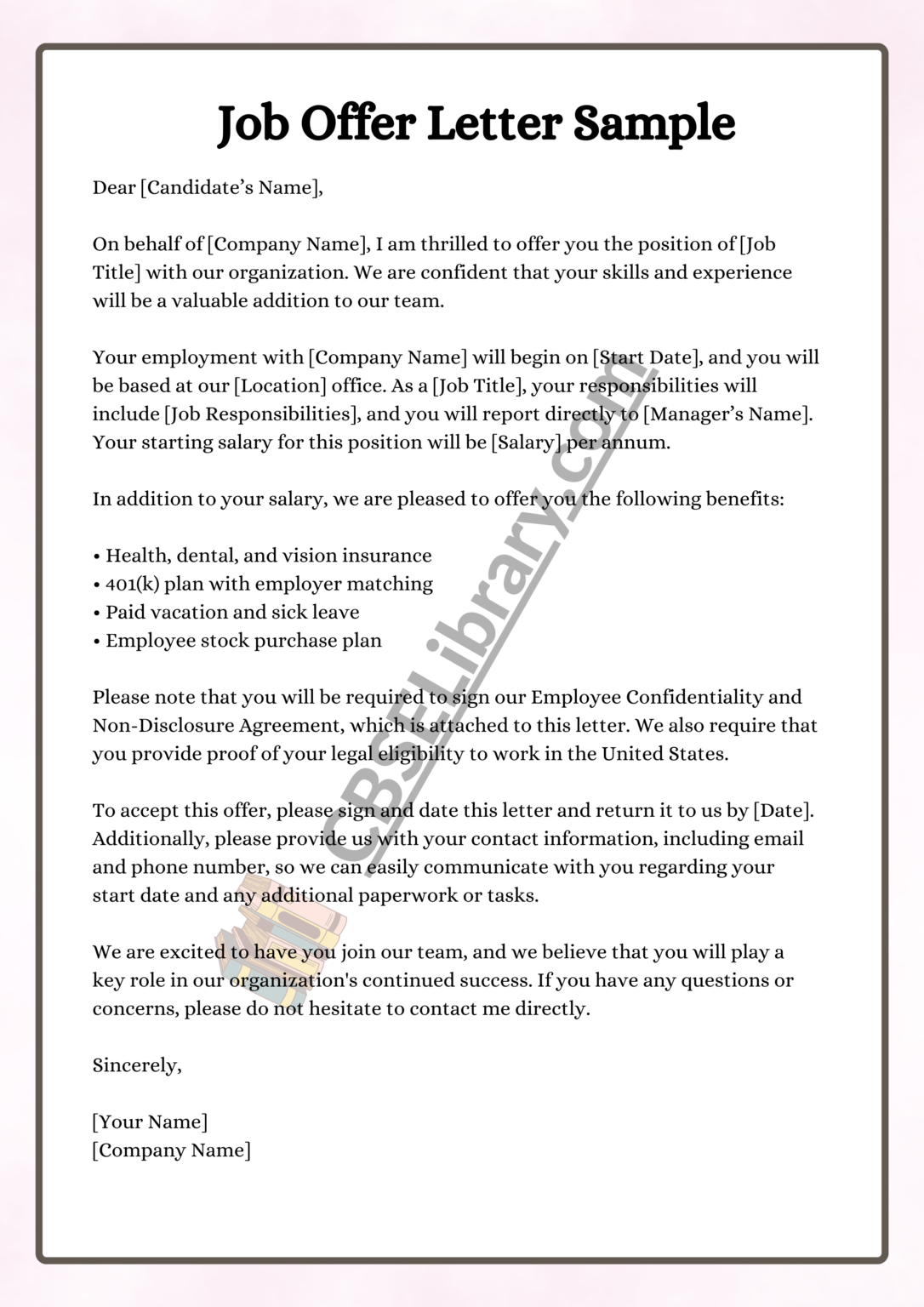 Job Offer Letter | Format, Sample, Template and How To Write a Job ...