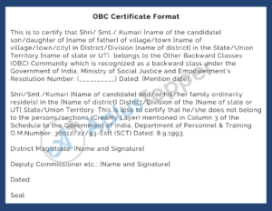 OBC Certificate | Format, How to Apply, Documents Required, OBC A & OBC B, Creamy Layer and Non ...