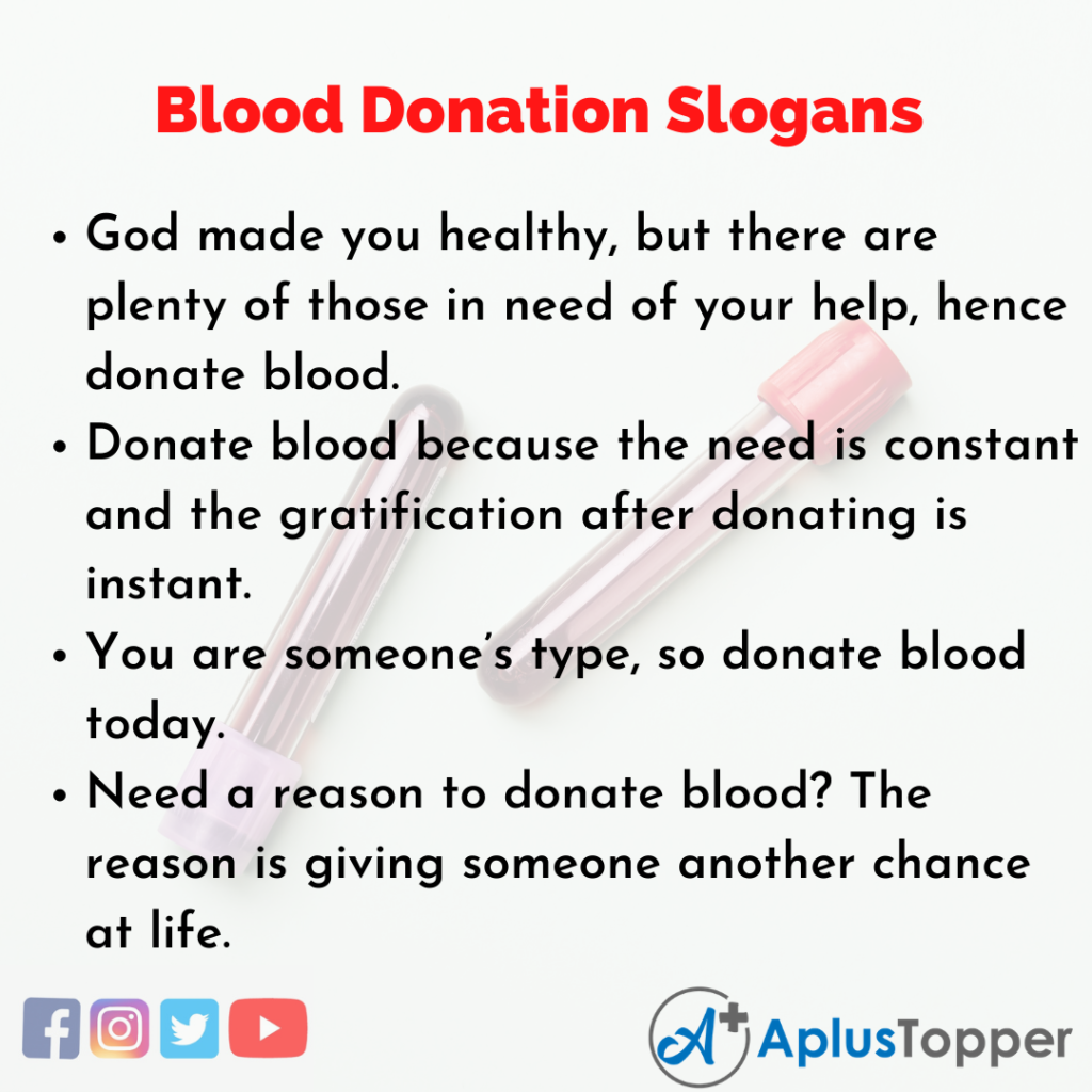 Blood Donation Slogans | Unique and Catchy Blood Donation Slogans in ...