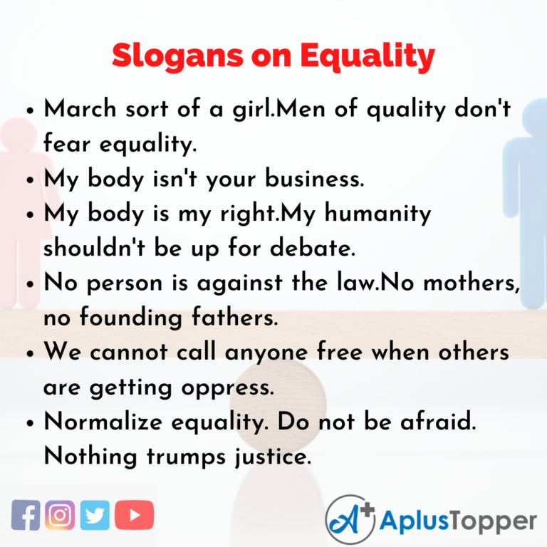 Slogans on Equality | Unique and Catchy Slogans on Equality in English ...