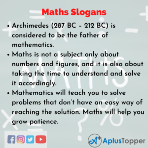 Maths Slogans | Unique and Catchy Maths Slogans in English - CBSE Library