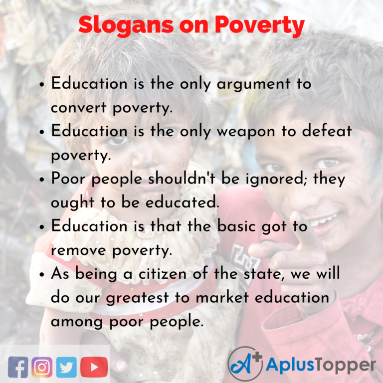 Slogans on Poverty | Unique and Catchy Slogans on Poverty in English ...