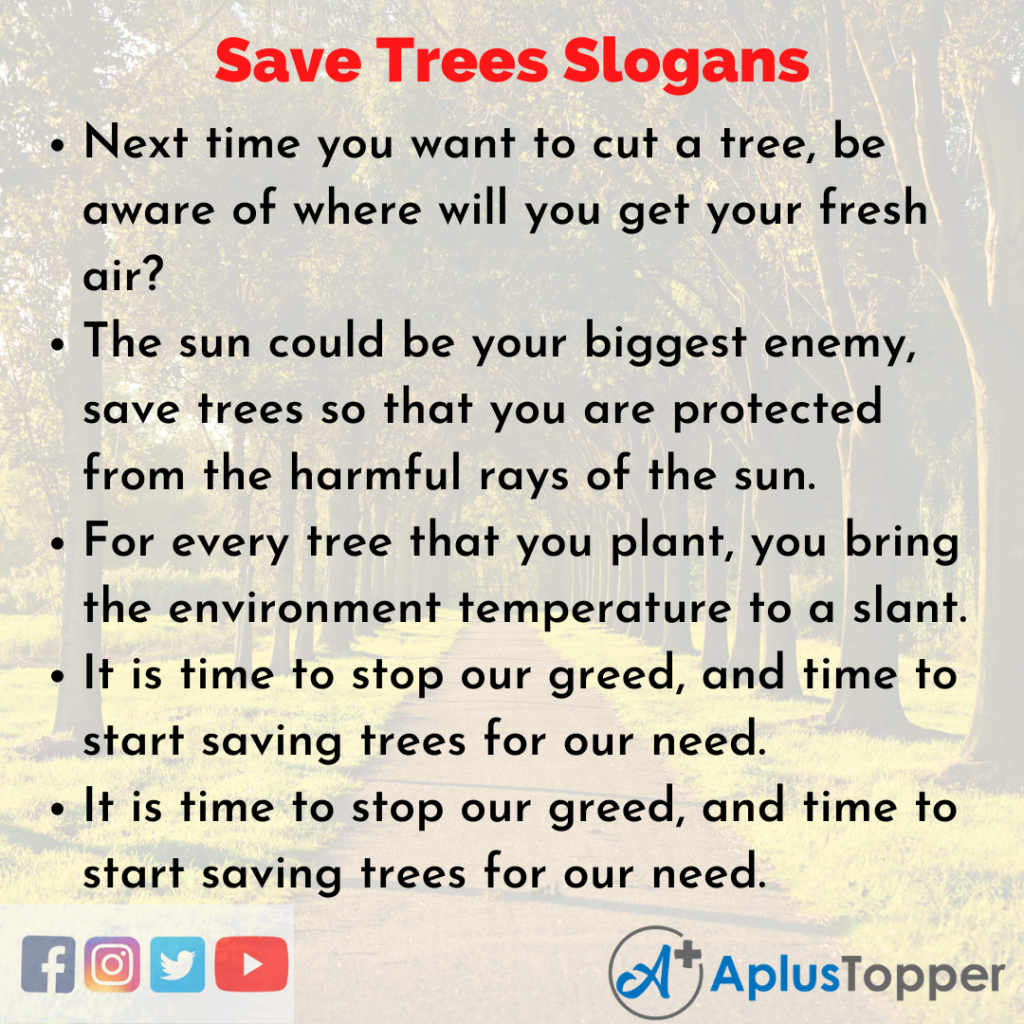 Save Trees Slogans | Unique and Catchy Save Trees Slogans in English - CBSE Library