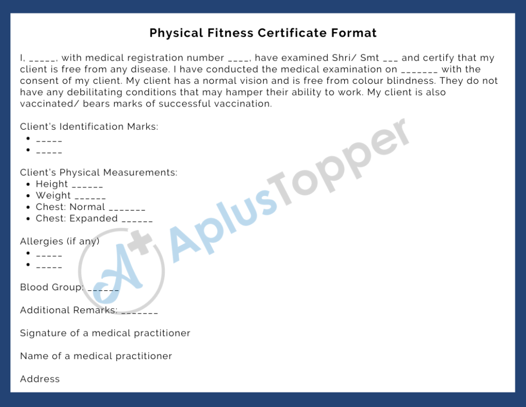 Physical Fitness Certificate | How to Get Physical Fitness Certificate ...