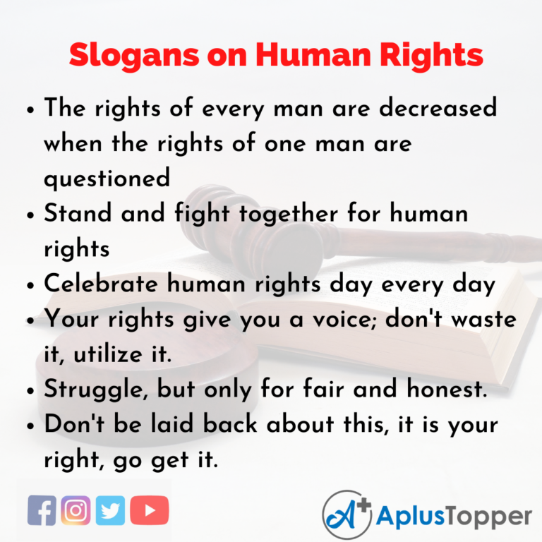 Slogans on Human Rights | Unique and Catchy Slogans on Human Rights in ...