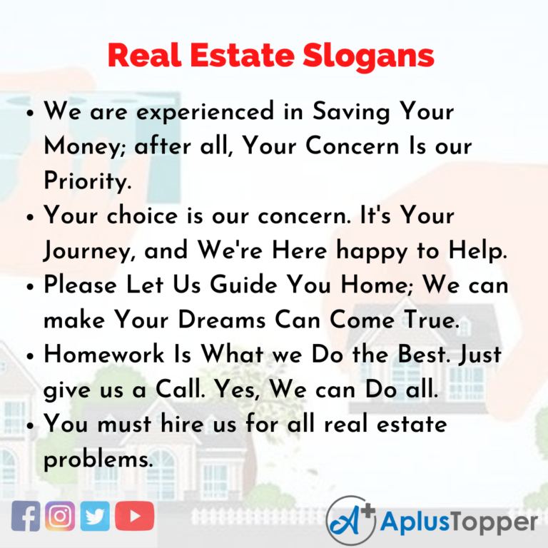 Real Estate Slogans | Unique and Catchy Real Estate Slogans in English ...