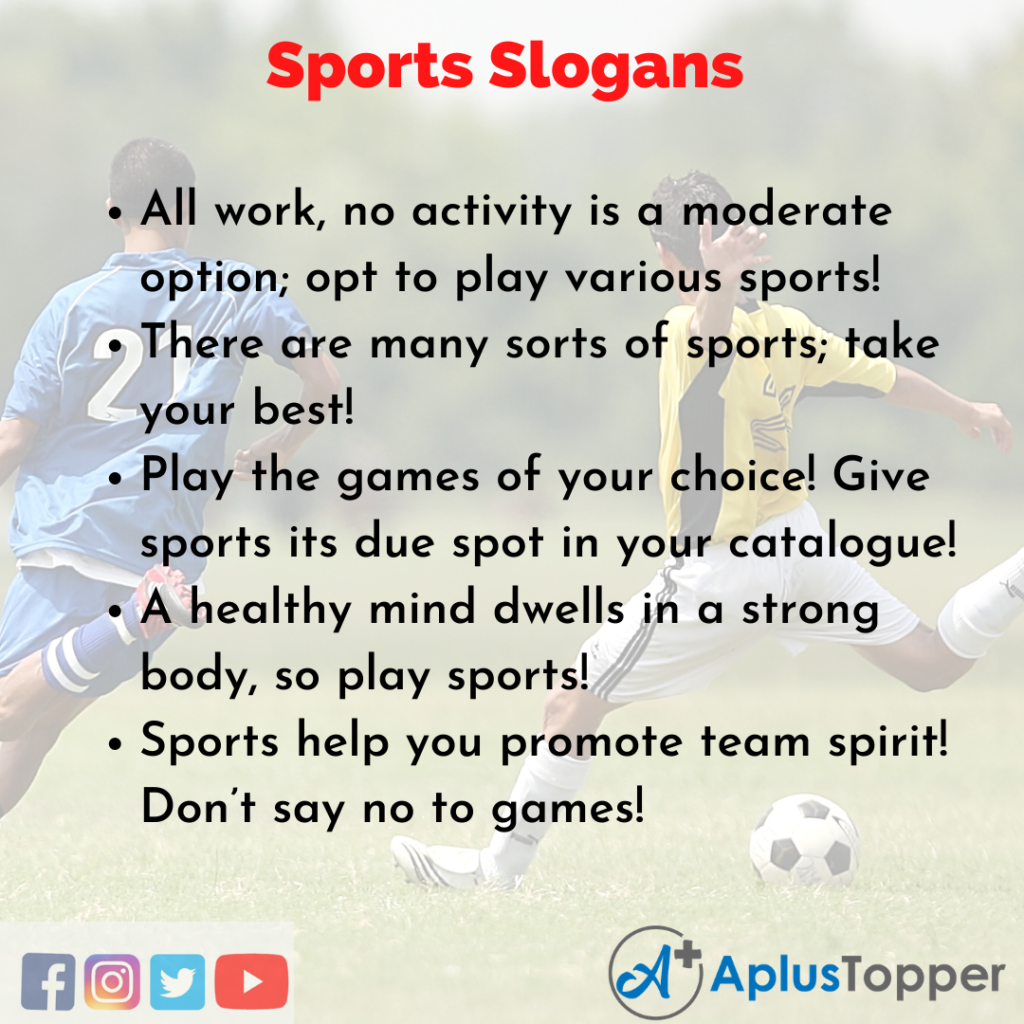 Sports Slogans | Unique and Catchy Sports Slogans in English - CBSE Library