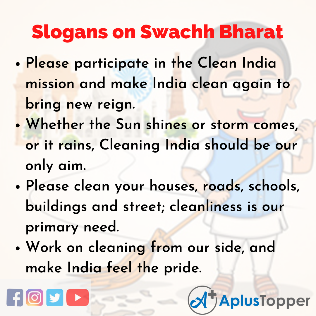 Slogans on Swachh Bharat | Unique and Catchy Slogans on Swachh Bharat ...