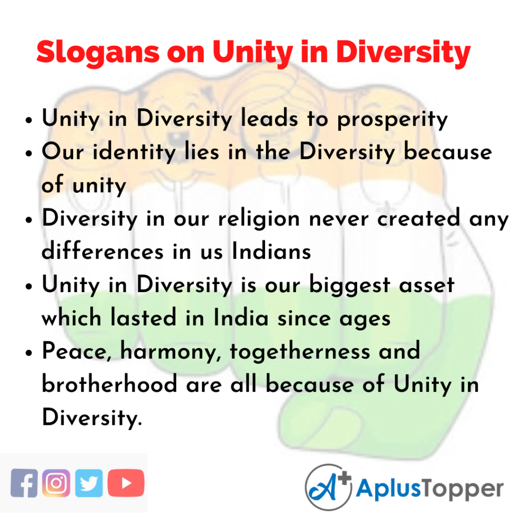 Unity in Diversity Slogans | Unique and Catchy Unity in Diversity ...