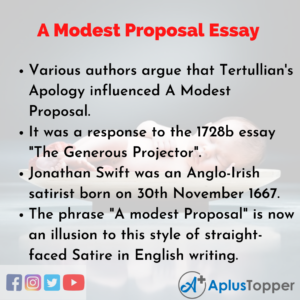 A Modest Proposal Essay | Essay on A Modest Proposal Essay for Students ...
