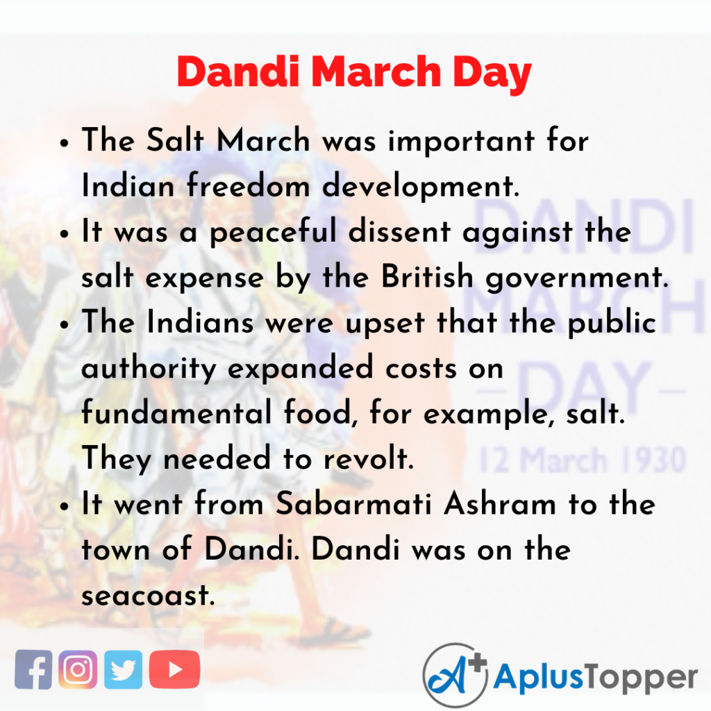 10 Lines on Dandi March Day for Students and Children in English - CBSE ...