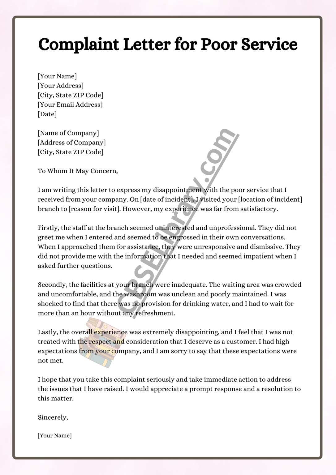 Complaint Letter Format | Samples, How to Write a Complaint Letter ...