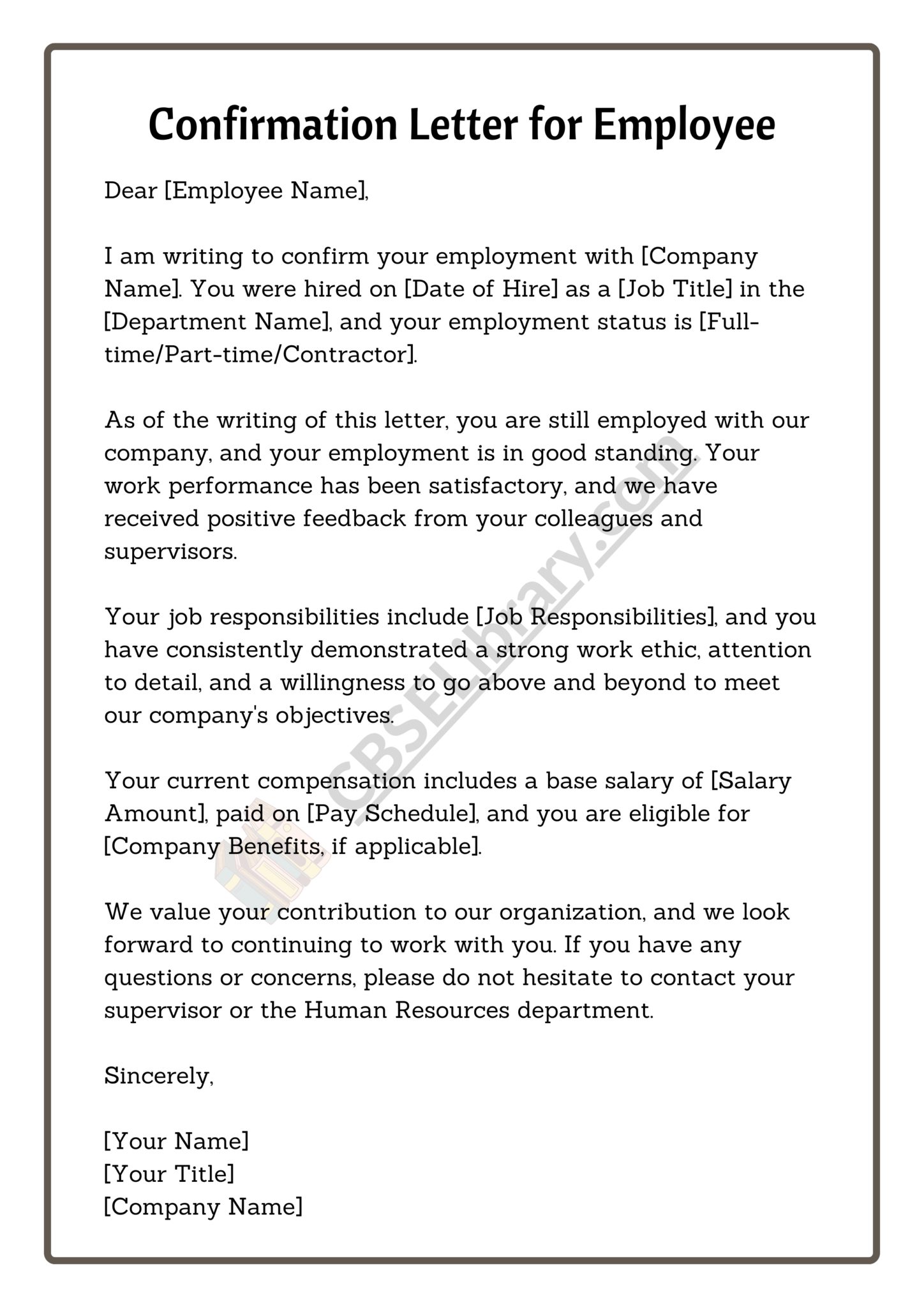 Confirmation Letter | Letter of Confirmation Format, Samples, Templates ...