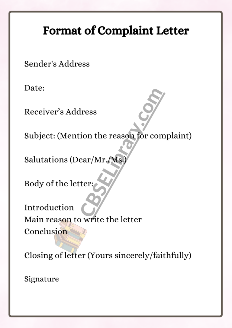 Complaint Letter Format | Samples, How to Write a Complaint Letter ...
