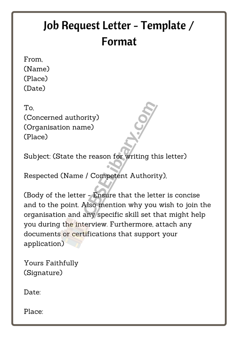 Job Request Letter | How To Write Job Request Letter? Format, Sample ...