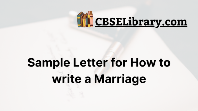 Leave Application for Marriage | Sample Letter for How to write a ...